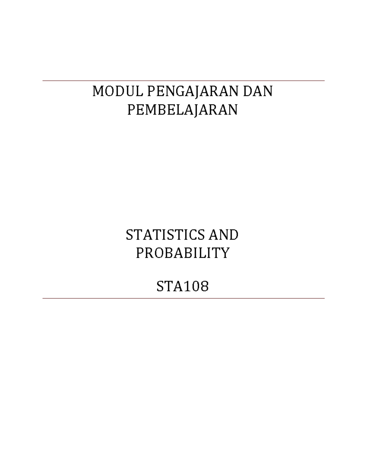 Manual sta108 - chapter - MODUL PENGAJARAN DAN PEMBELAJARAN STATISTICS AND PROBABILITY STA ...