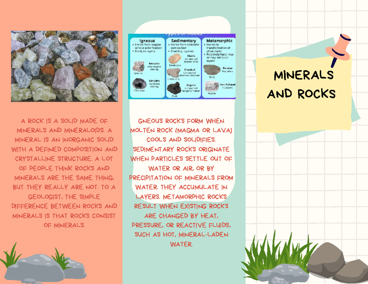 The Importance Of Reading Brochure - MINERALS AND ROCKS A ROCK IS A ...