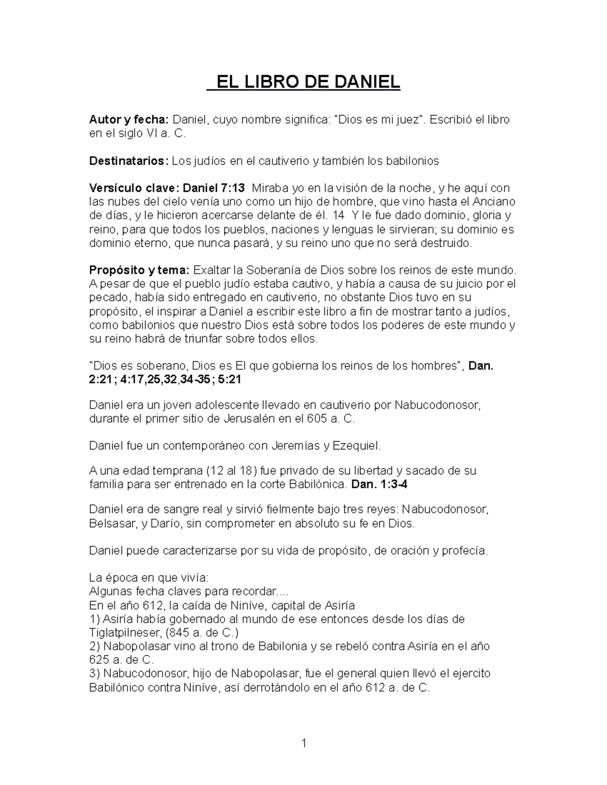 EL Libro DE Daniel - EL LIBRO DE DANIEL Autor y fecha: Daniel, cuyo ...