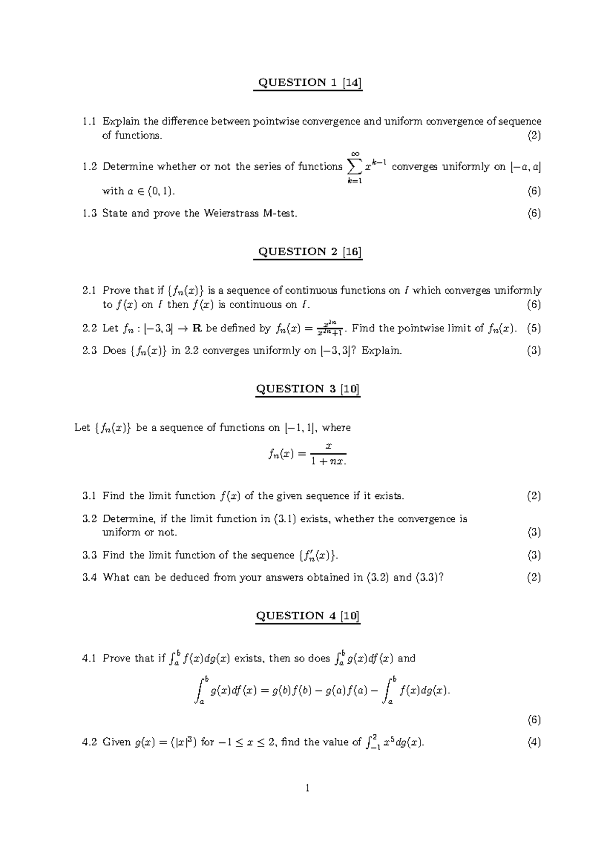 SMTA031 T1 2020 - QUESTION 1 [14] 1 Explain the difference between ...