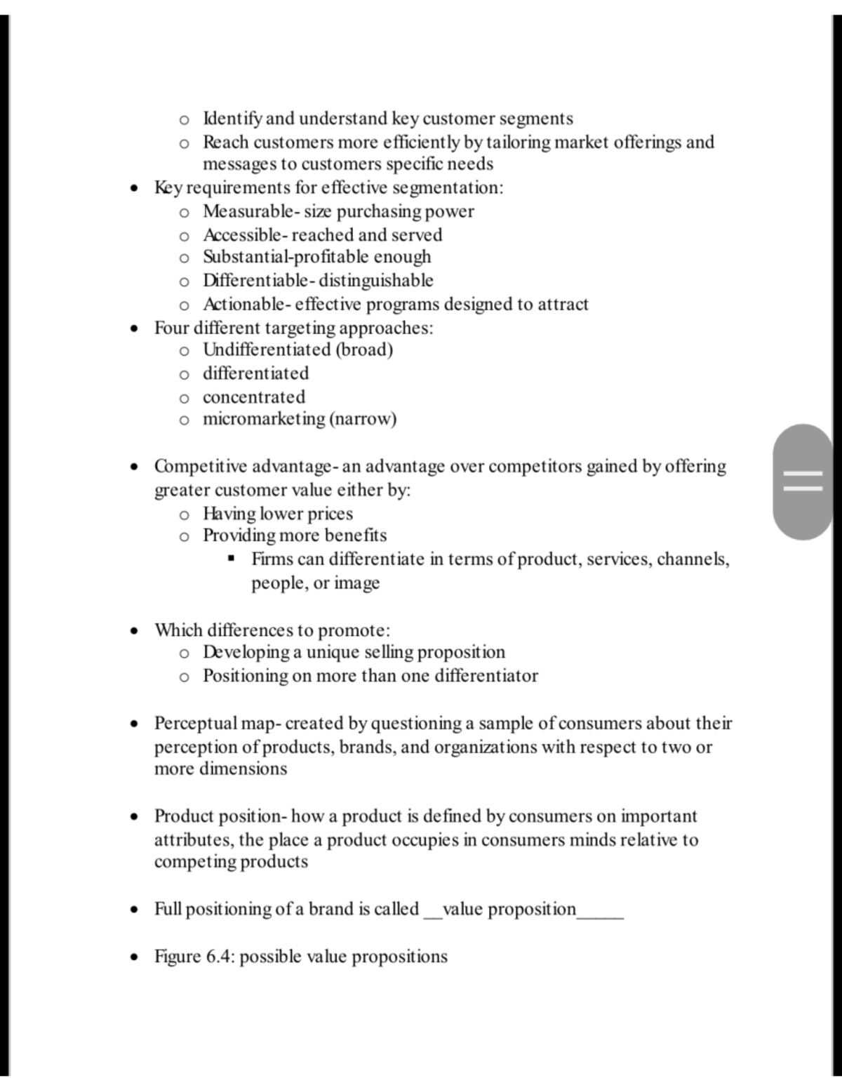 Marketing chapter 6 continued - o Identify and understand key customer ...