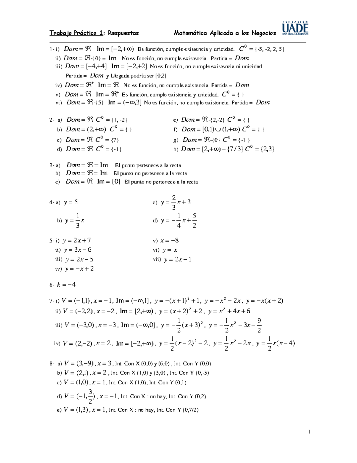 MAN TP1 2020 Rtas - Mate - Trabajo Pr·ctico 1: Respuestas Matem·tica ...
