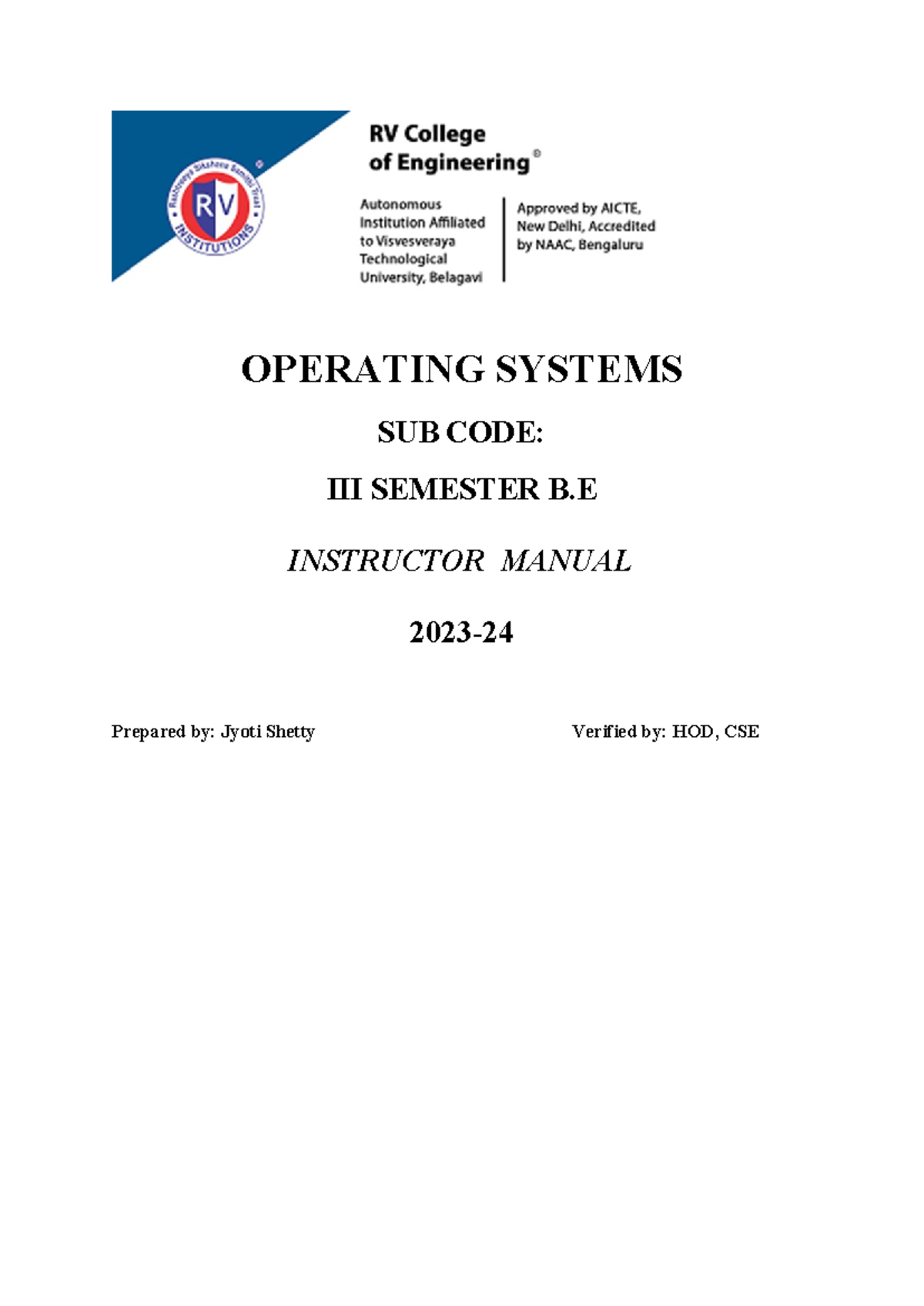 Tentative OS Instructor's Manual 22 scheme - OPERATING SYSTEMS SUB CODE ...