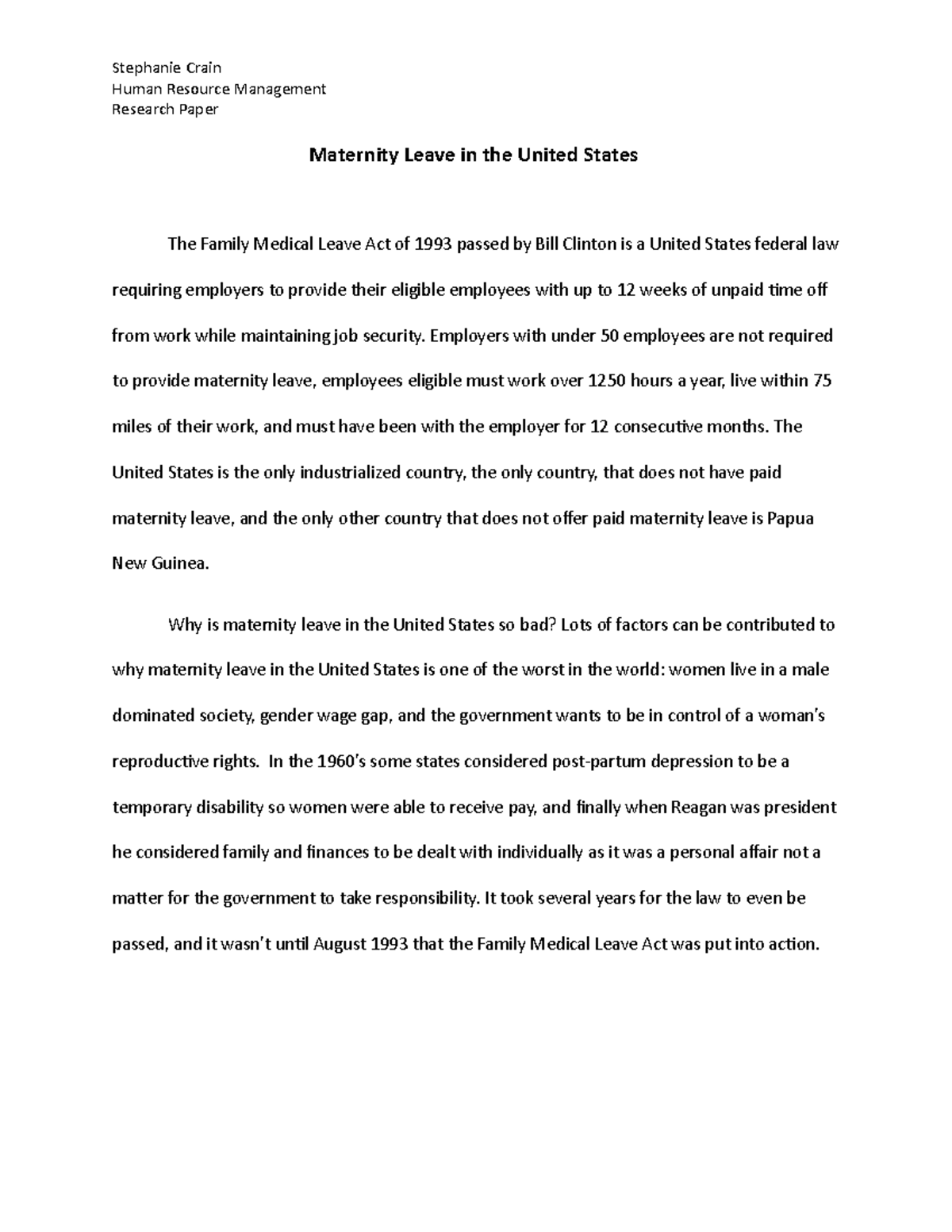 US Maternity Leave Grade A Research Paper Maternity Leave In The us-maternity-leave-grade-a-research-paper-maternity-leave-in-the