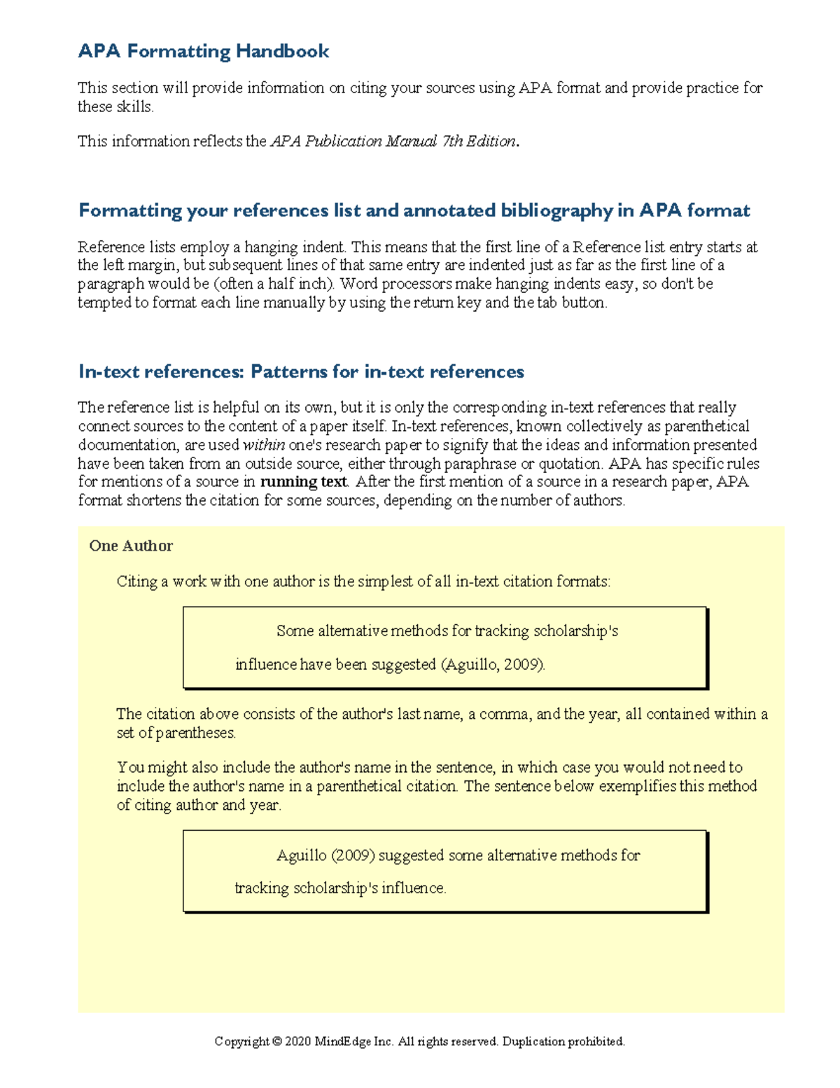 SNHU ENG APA Formatting Handbook 7th Ed - APA Formatting Handbook - Studocu