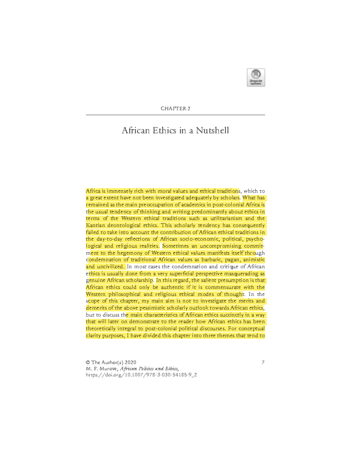 TEXT+-+African+Ethics+in+a+Nutshell+-+Murove+2020+ Chapter - © The ...