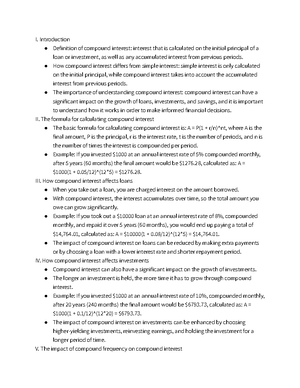Compound Interest Notes - Google Docs - I. Introduction A. Definition ...