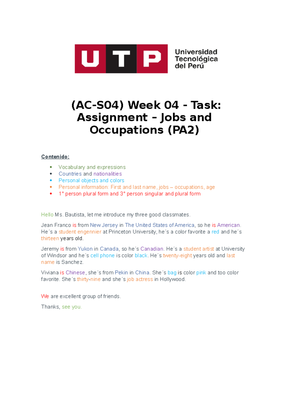 Week 04 - Task Assignment – Jobs and Occupations PA2 - (AC-S04) Week 04 - Task: Assignment ...