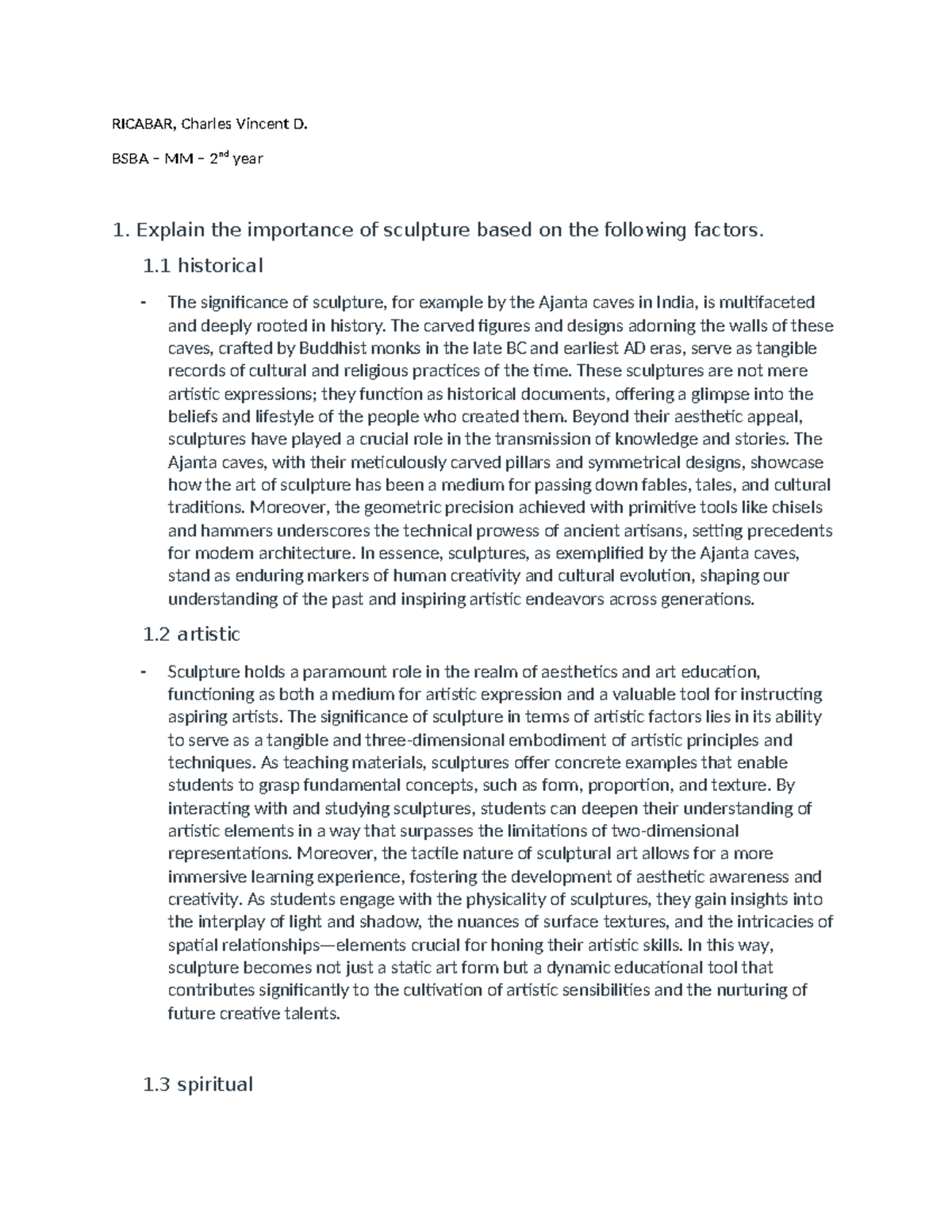 ART APP act - fdsfsfsfs - RICABAR, Charles Vincent D. BSBA – MM – 2nd ...