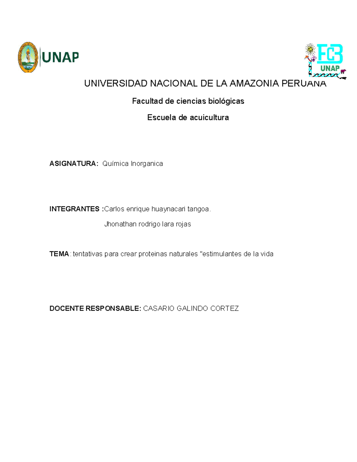 Universidad Nacional DE LA Amazonia Peruana - UNIVERSIDAD NACIONAL DE LA AMAZONIA PERUANA ...