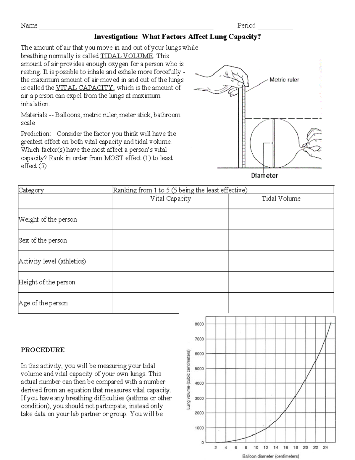 Lung Capacity - idk - Investigation: What Factors Affect Lung Capacity ...