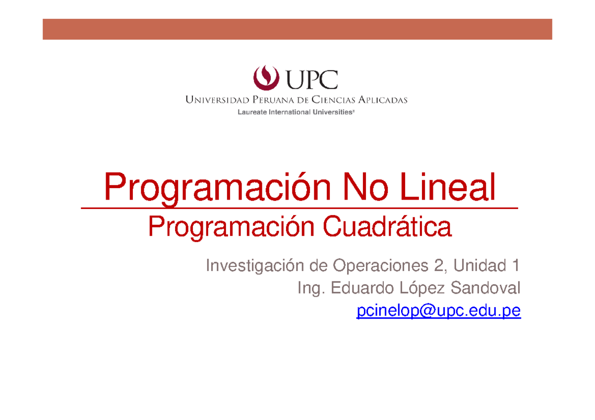 Unidad 1 - 4 Programacion Cuadratica - Programación No Lineal ...