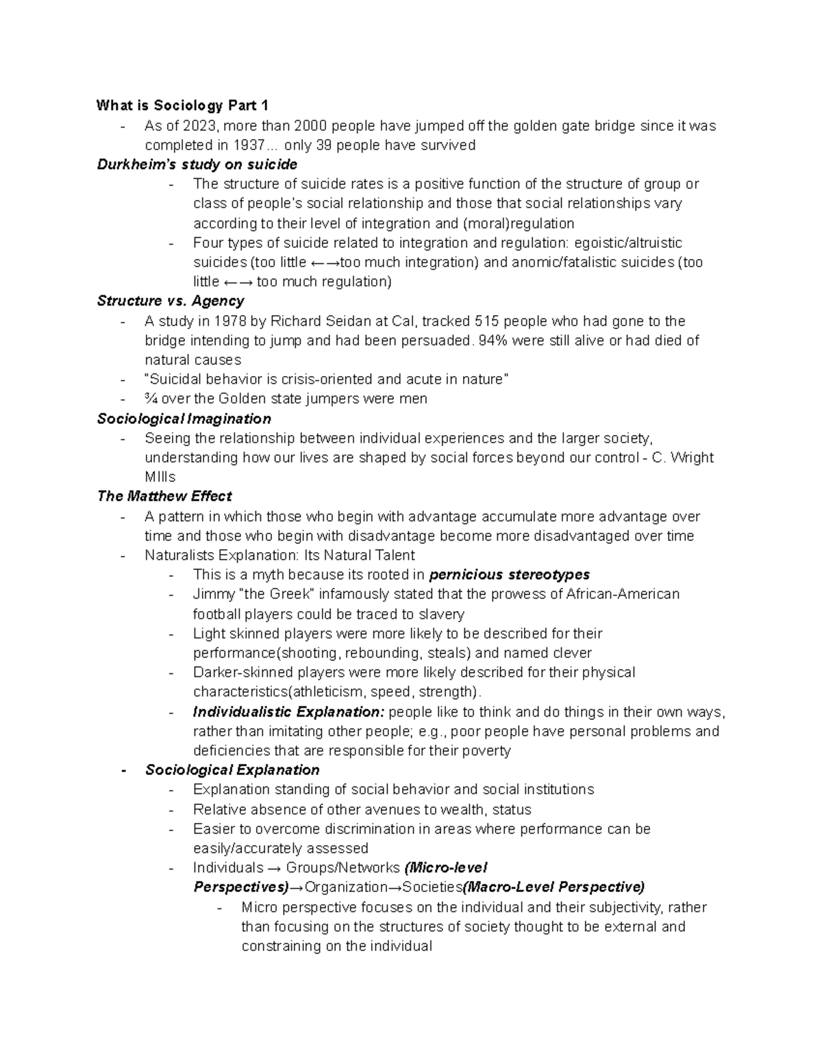 Sociology Notes Readings - What is Sociology Part 1 - As of 2023, more ...