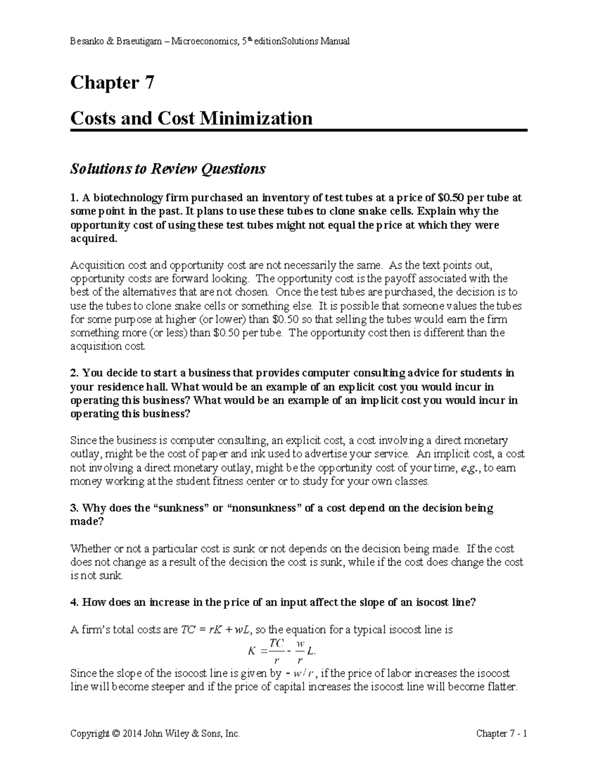 283990316-ch07Solution-manual - Chapter 7 Costs and Cost Minimization Solutions to Review ...