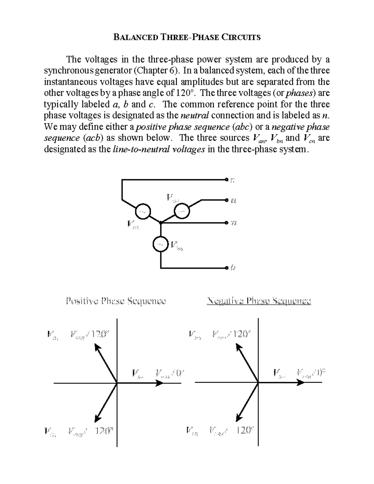 Chap2-2-three phase powerd - BALANCED THREE-PHASE CIRCUITS The voltages ...