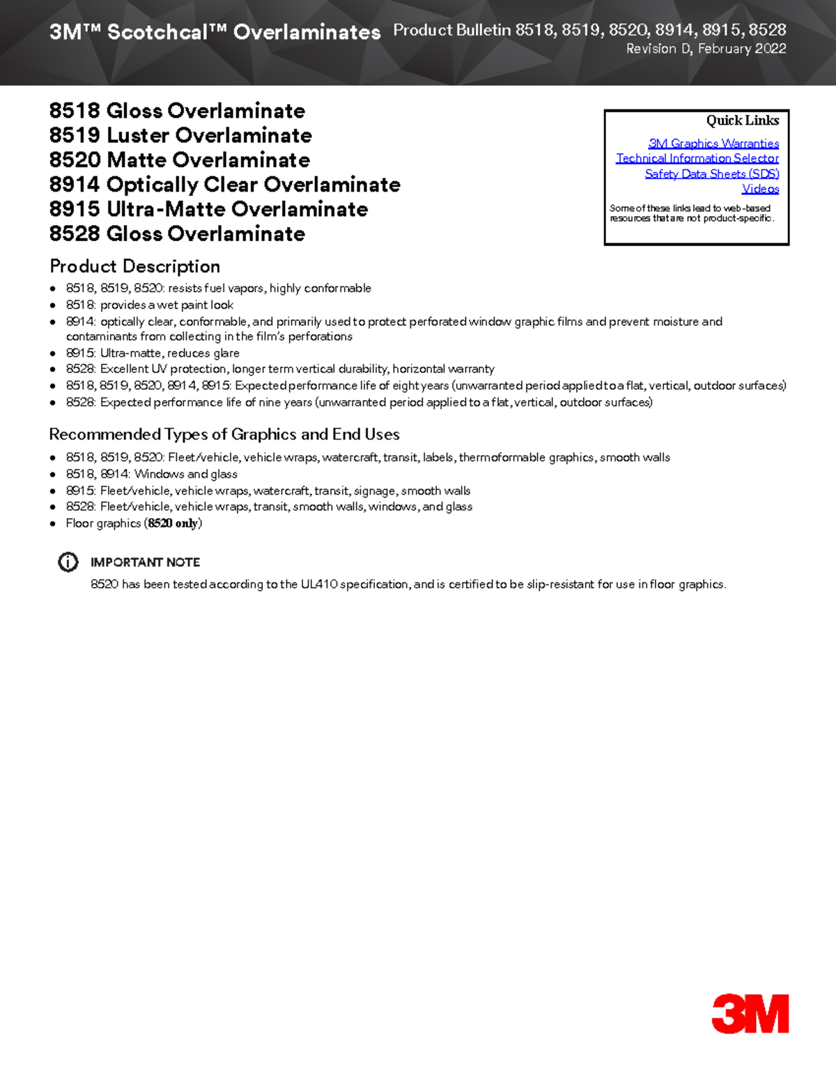 Ficha 8520 Scotchcal-Overlaminates 31-3-23 - 3M™ Scotchcal ...
