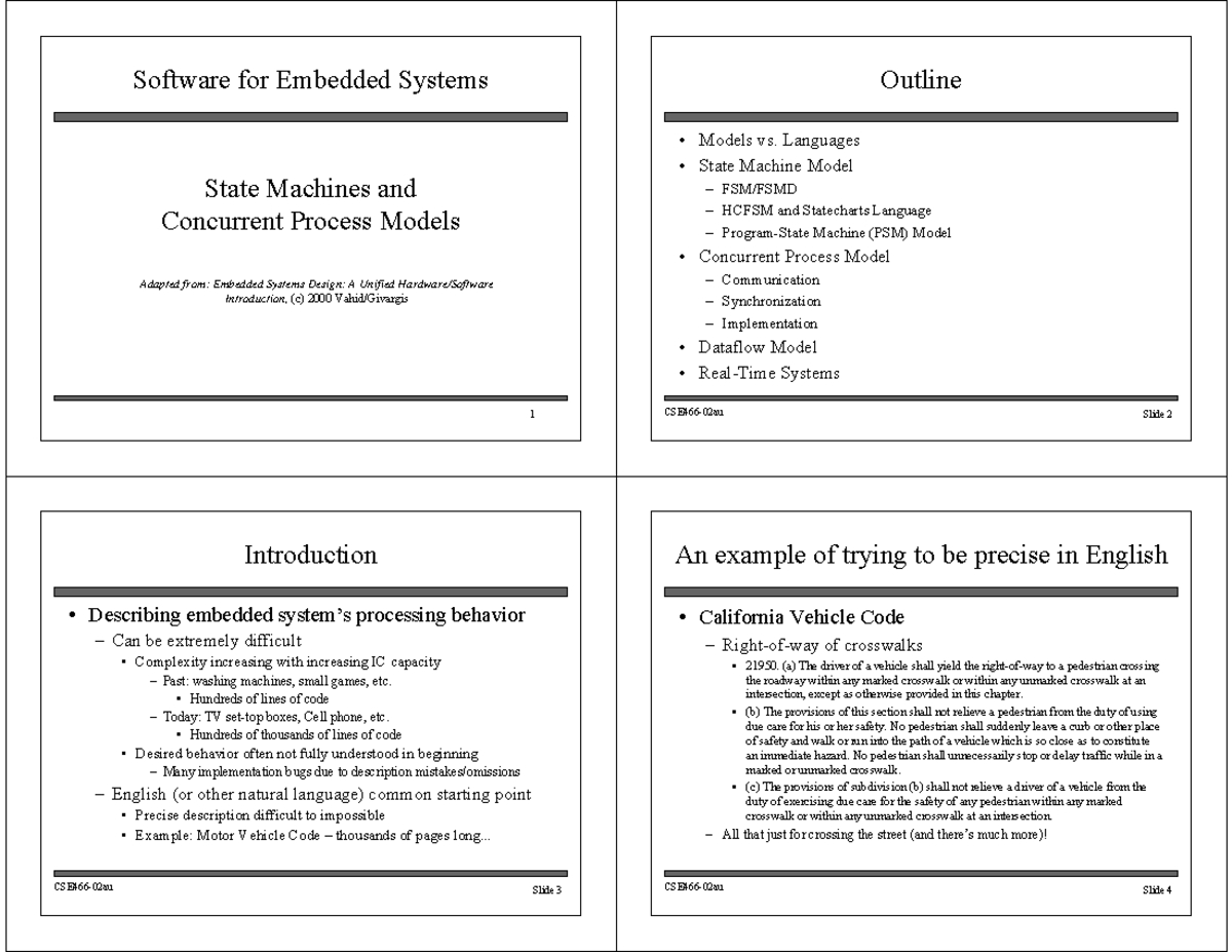 State-models - 1 Software for Embedded Systems State Machines and ...