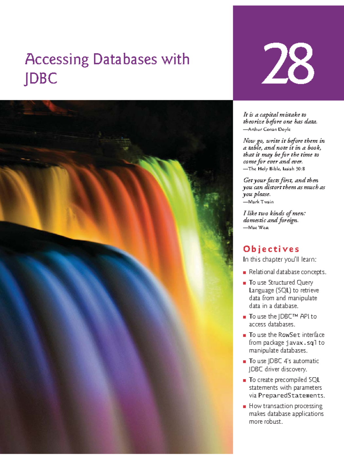 Chapter 28 Accessing Databases With Jdbc 28 Accessing Databases With Jdbc It Is A Capital