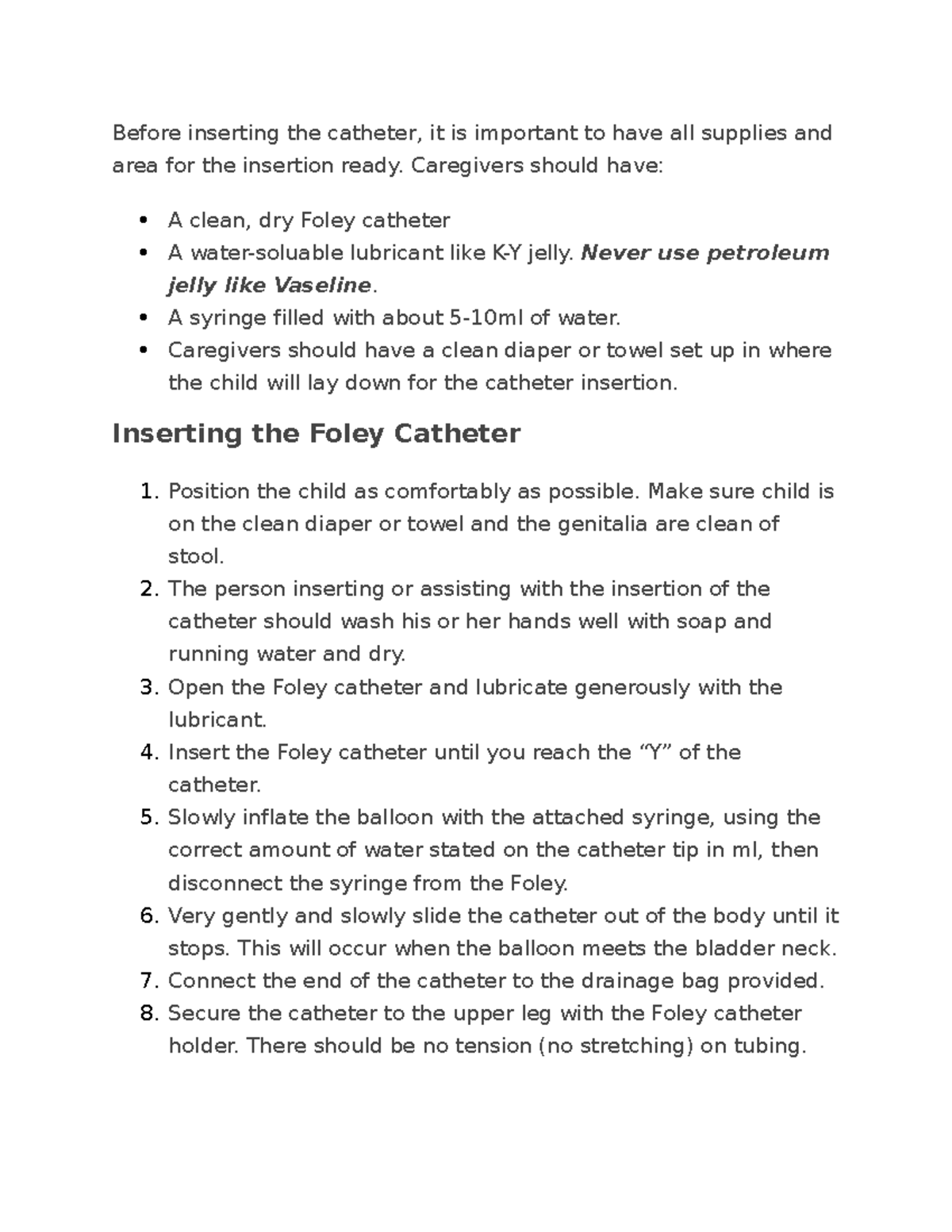 Foley Catheter - Before inserting the catheter, it is important to have ...