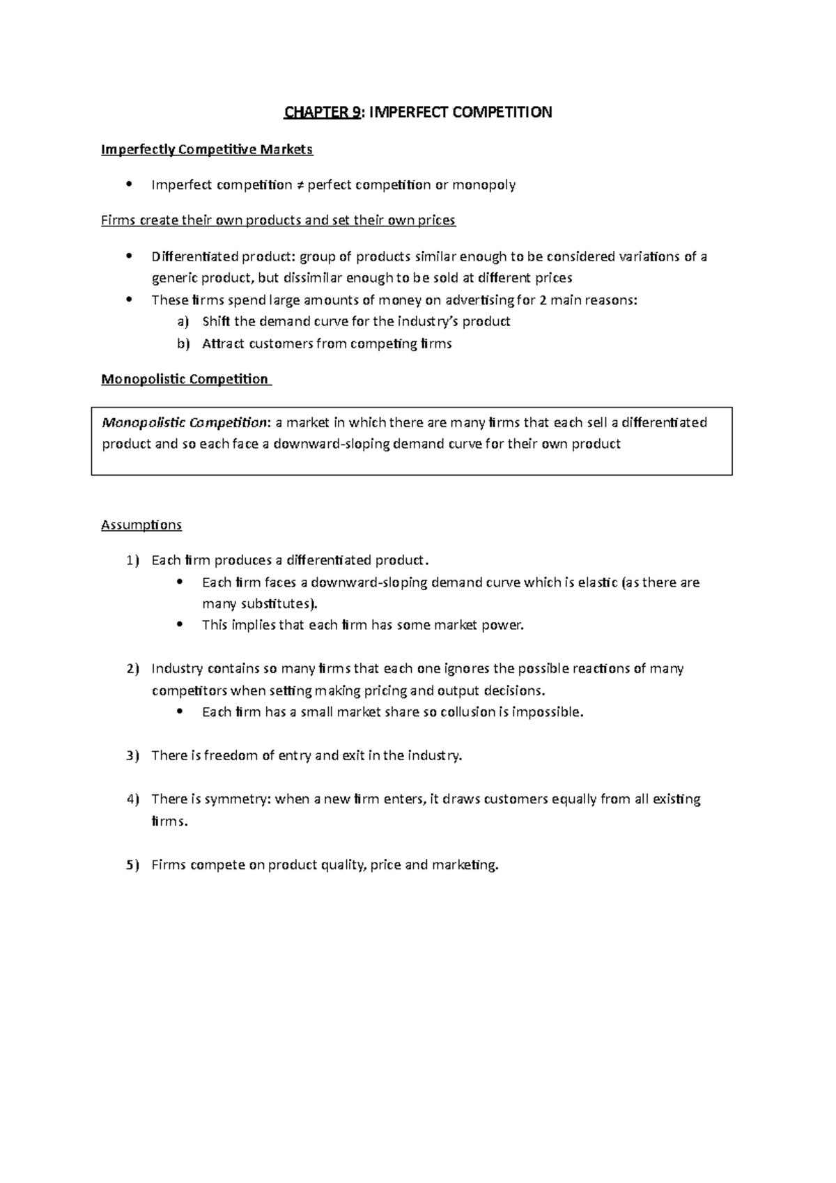 8+Imperfect+Competition - CHAPTER 9: IMPERFECT COMPETITION Imperfectly ...