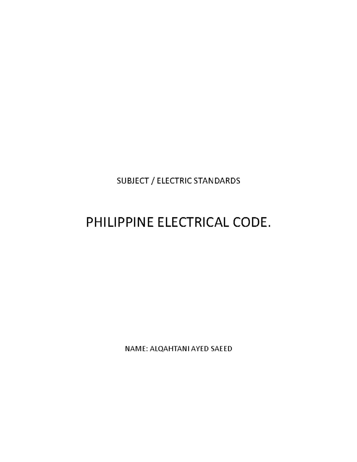 International Electrotechnical Commission - SUBJECT / ELECTRIC ...