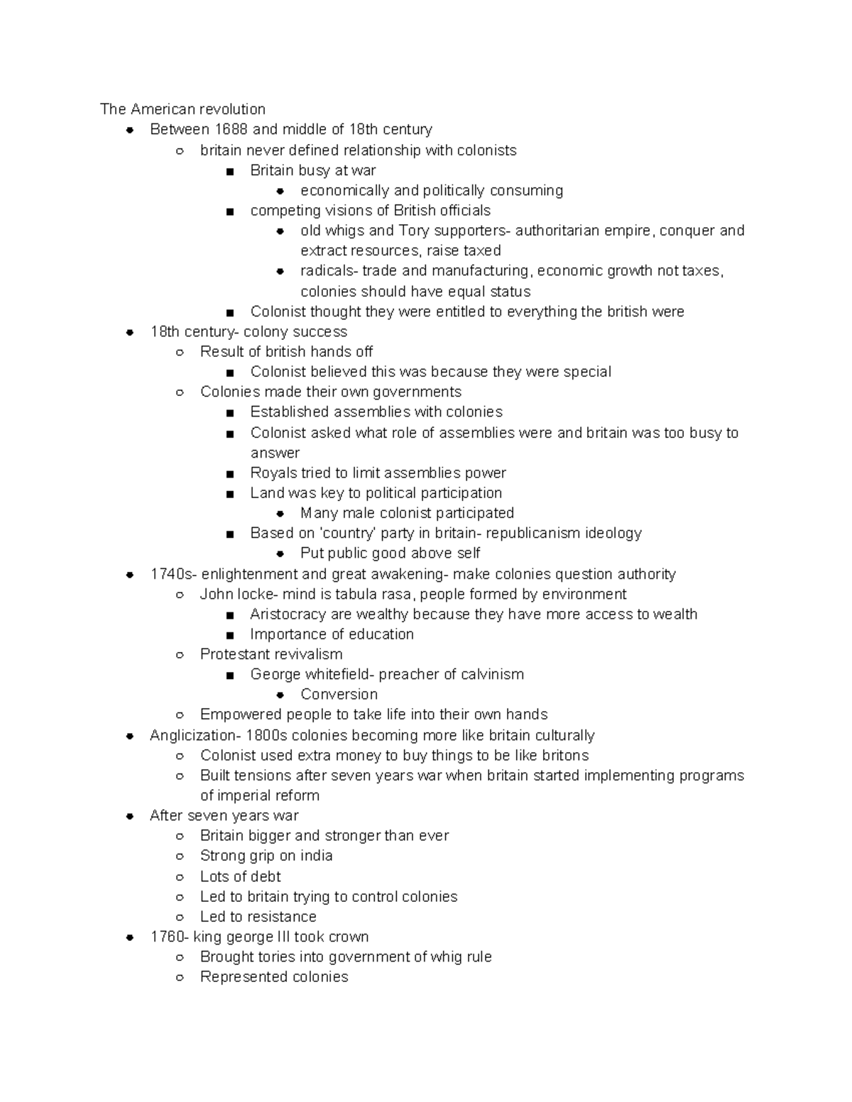Week 5 - Summary United States History to 1865 - The American ...