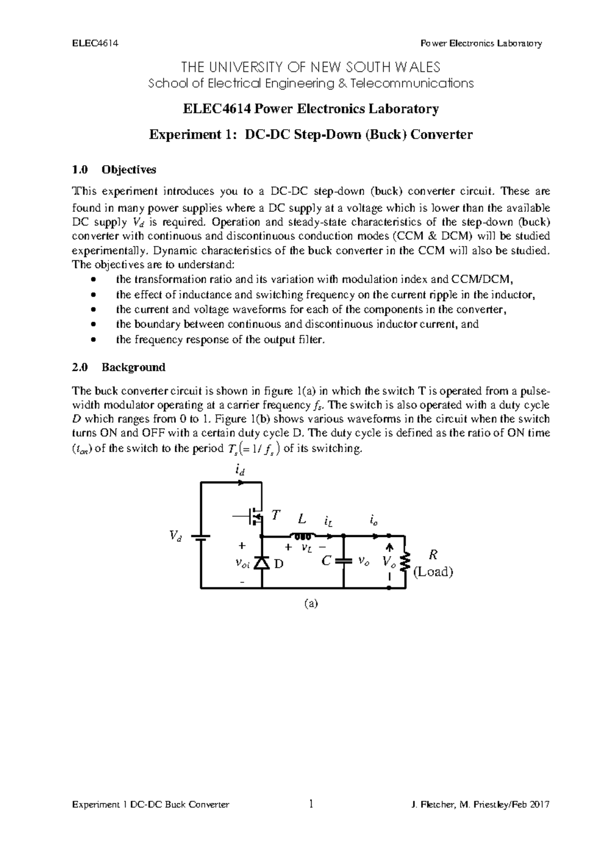 Experiment 1 4614 - good - ELEC4614 Power Electronics Laboratory THE UNIVERSITY OF NEW SOUTH ...