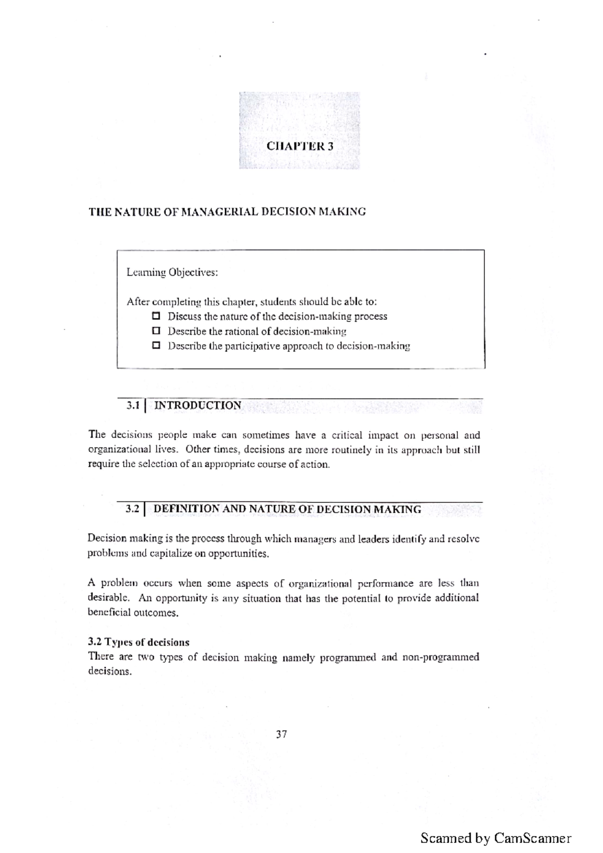MGT162 Chapter 03 Decision Making manual - Pastry art - Studocu
