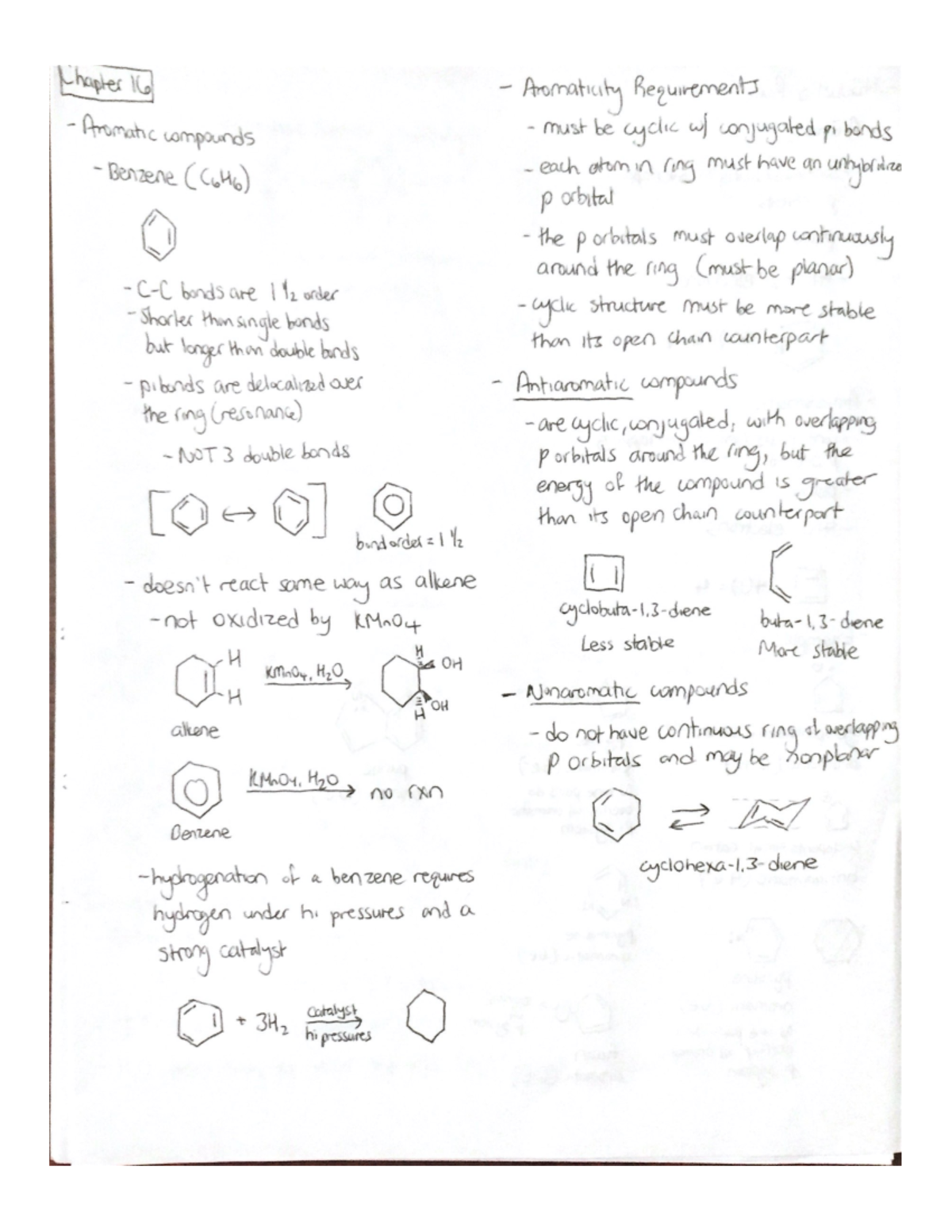 Wade Organic Chemistry Chapter 16 (Aromatic Compounds) Study Guide ...