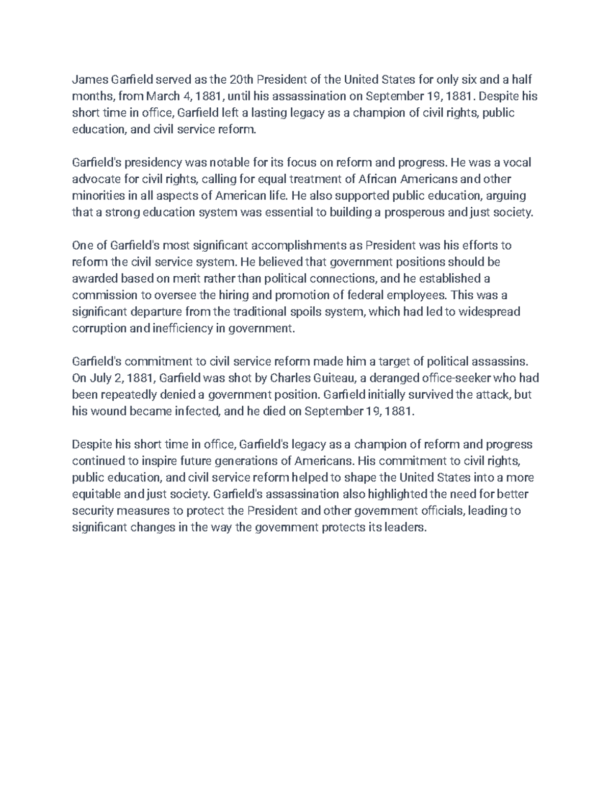 James Garfield Presidency - James Garfield served as the 20th President ...