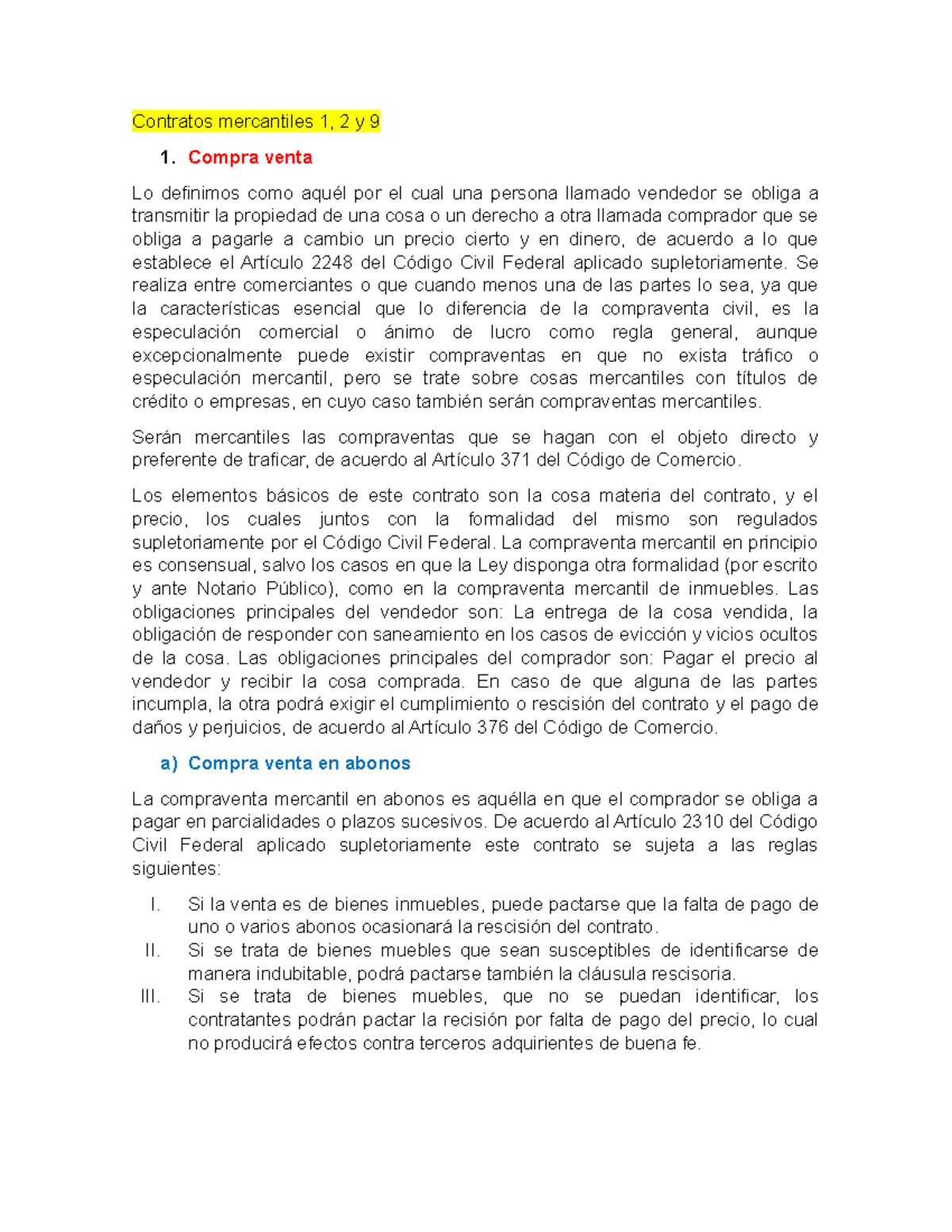 Contratos Mercantiles 1 2 Y 9 Contratos Mercantiles 1 2 Y 9 1