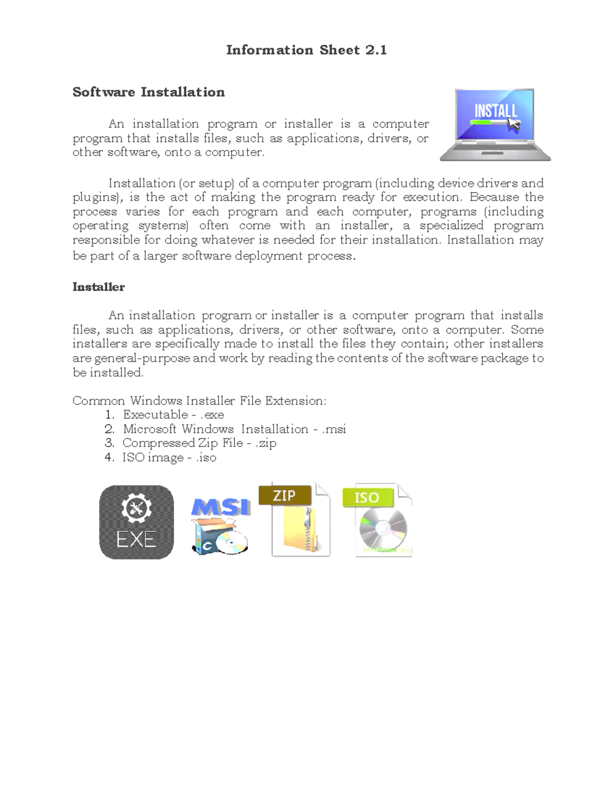 Lesson-2-3 - Report - Software Installation An installation program or ...