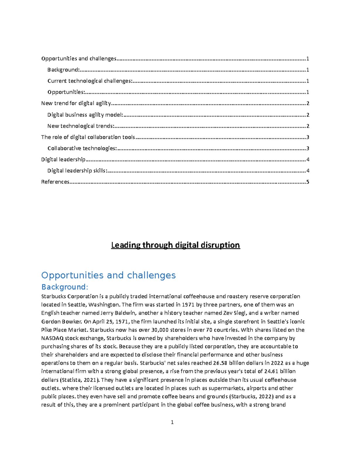 Leading through digital disruption - Opportunities and - Studocu