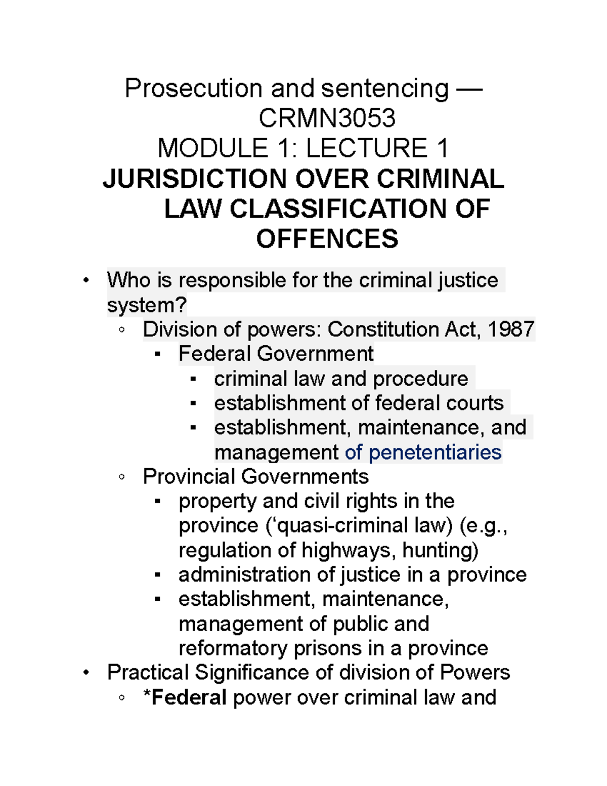 prosecution and sentencing Crmn 3053 - Prosecution and sentencing ...