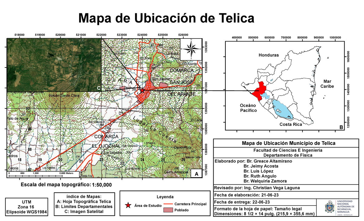 Mapa Telica - ^_ 518000 519000 520000 521000 522000 523000 524000 ...