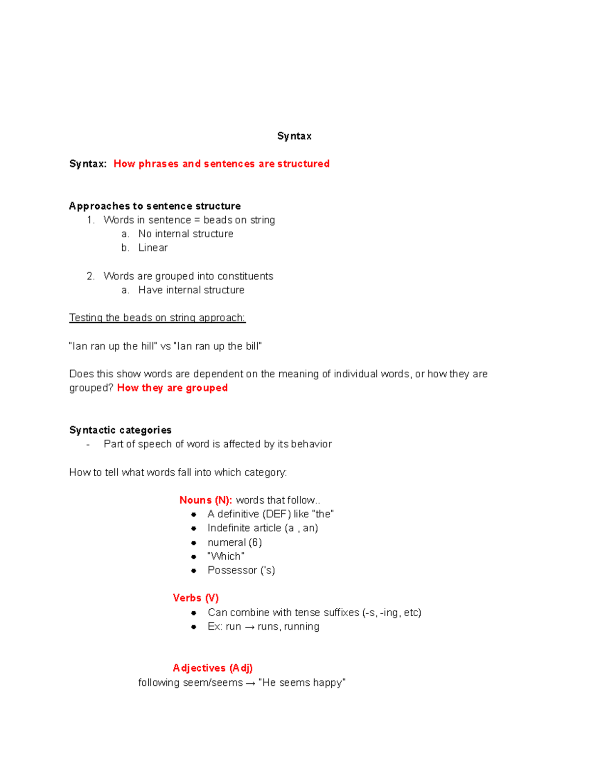 Week 6(ling 1 Notes) - PLF: Fatima Perez Week 6 LING 1 Syntax Syntax ...