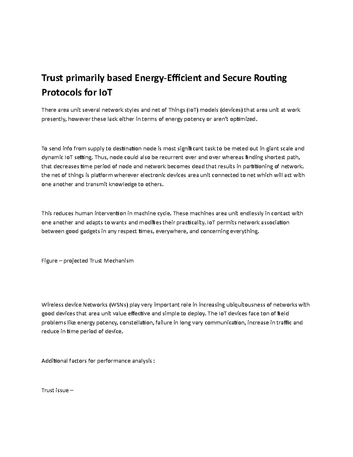 Trust primarily based Energy-Efficient and Secure Routing Protocols for Io T - Trust primarily ...