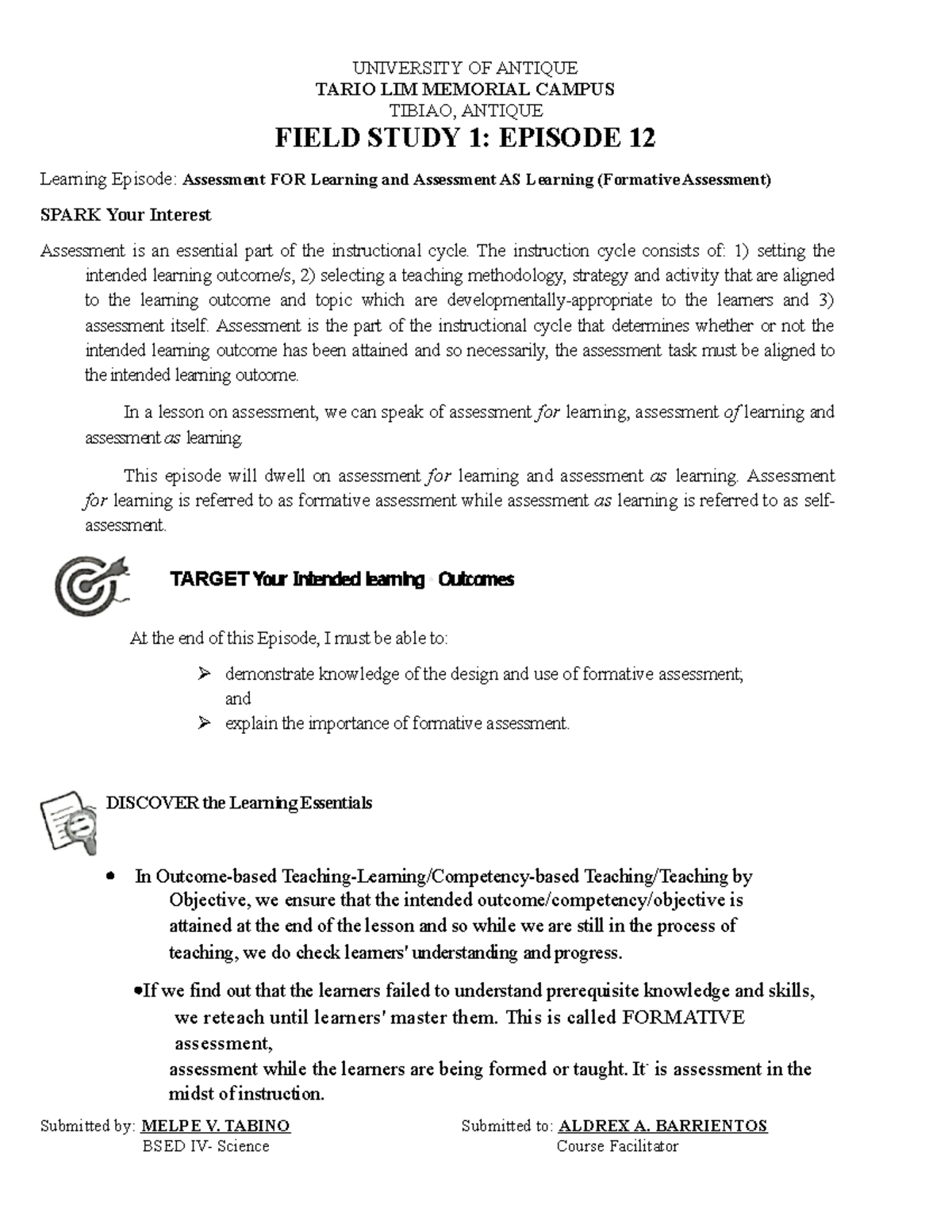 Fs 1 ep 12 and 13 finallll - TARIO LIM MEMORIAL CAMPUS TIBIAO, ANTIQUE ...