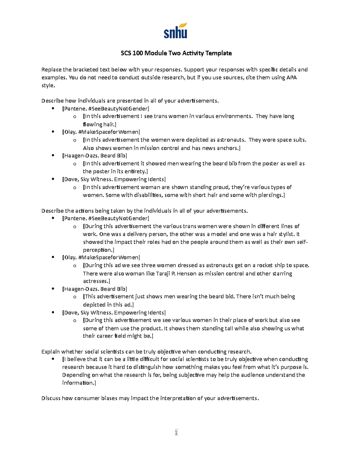 SCS 100 Module Two Activity Template - SCS 100 Module Two Activity ...