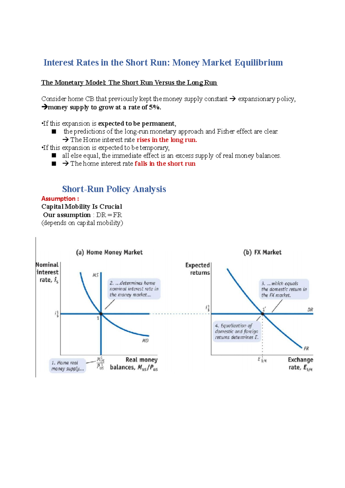 IF lecture 5 - The Monetary Model: The Short Run Versus the Long Run ...