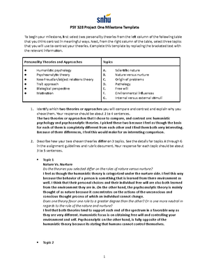 PSY 328 Module Two Journal Template - Next, complete this template ...