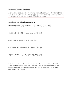 chemistry notes - CHE 201 - Studocu