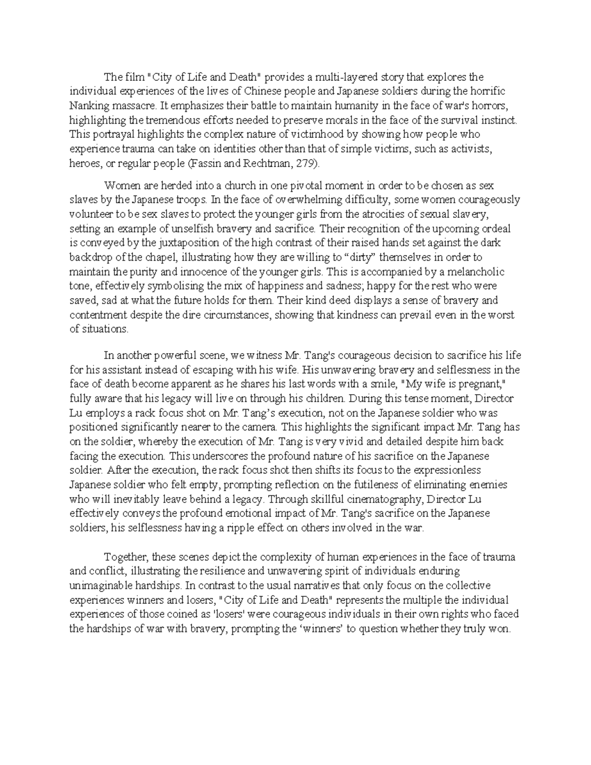 Microthemeee100 - The film "City of Life and Death" provides a multi ...