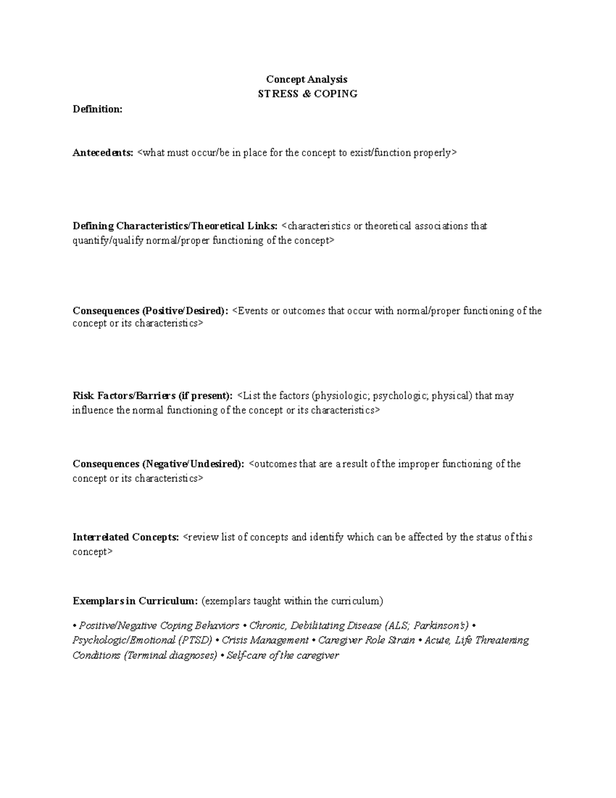 Concept Analysis - Template-3 for In Class - BIOL22 - FCC - Studocu