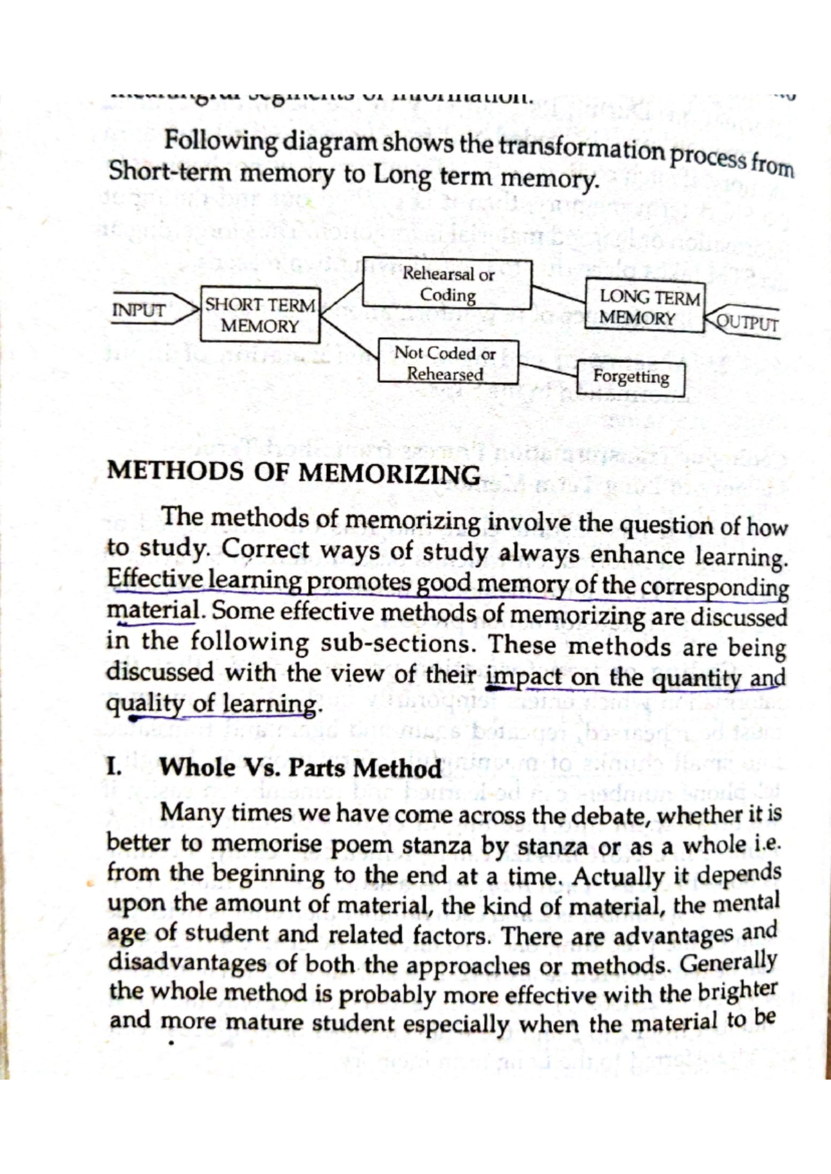 Methods of Memorizing - bachelor in arts - Studocu