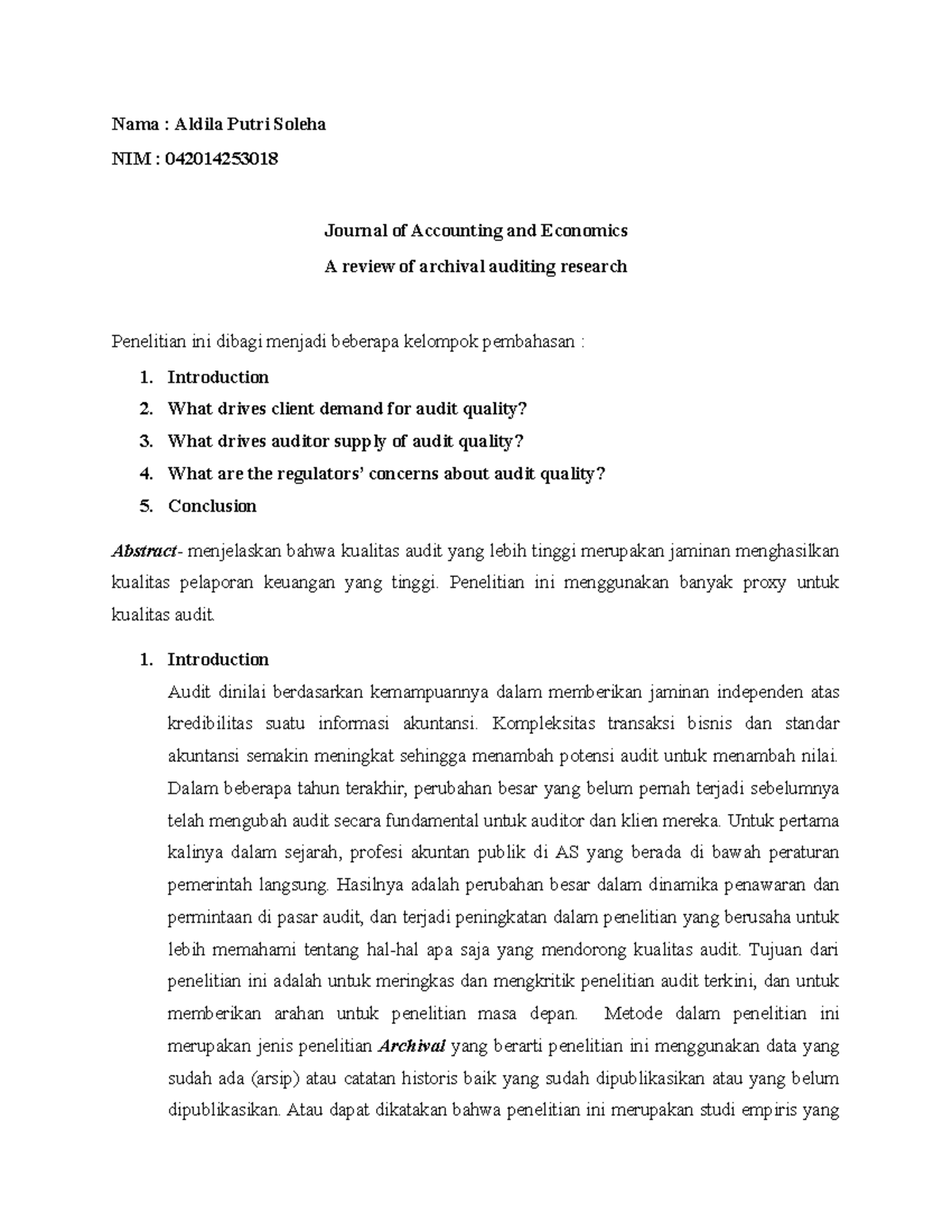 A Review of Archival Auditing Research (Bahasa Indonesia) - Nama ...