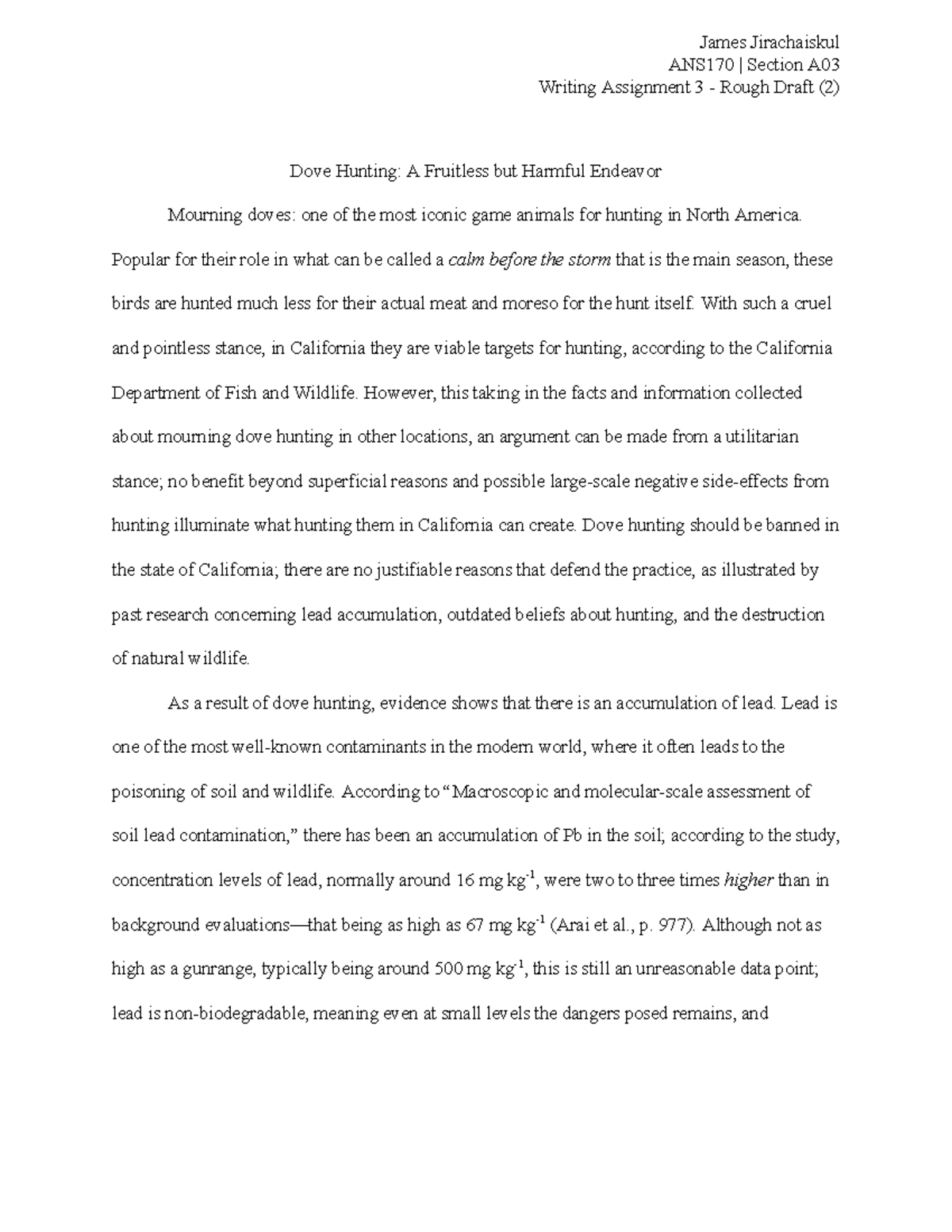 ANS170 Writing Assignment 5 ANS170 Section A Writing Assignment 3 ans170-writing-assignment-5-ans170-section-a-writing-assignment-3
