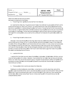 GED102-1 M1 Project Guidelines - GENERAL INSTRUCTIONS FOR PROJECTS IN MMW Module I Project 1 ...