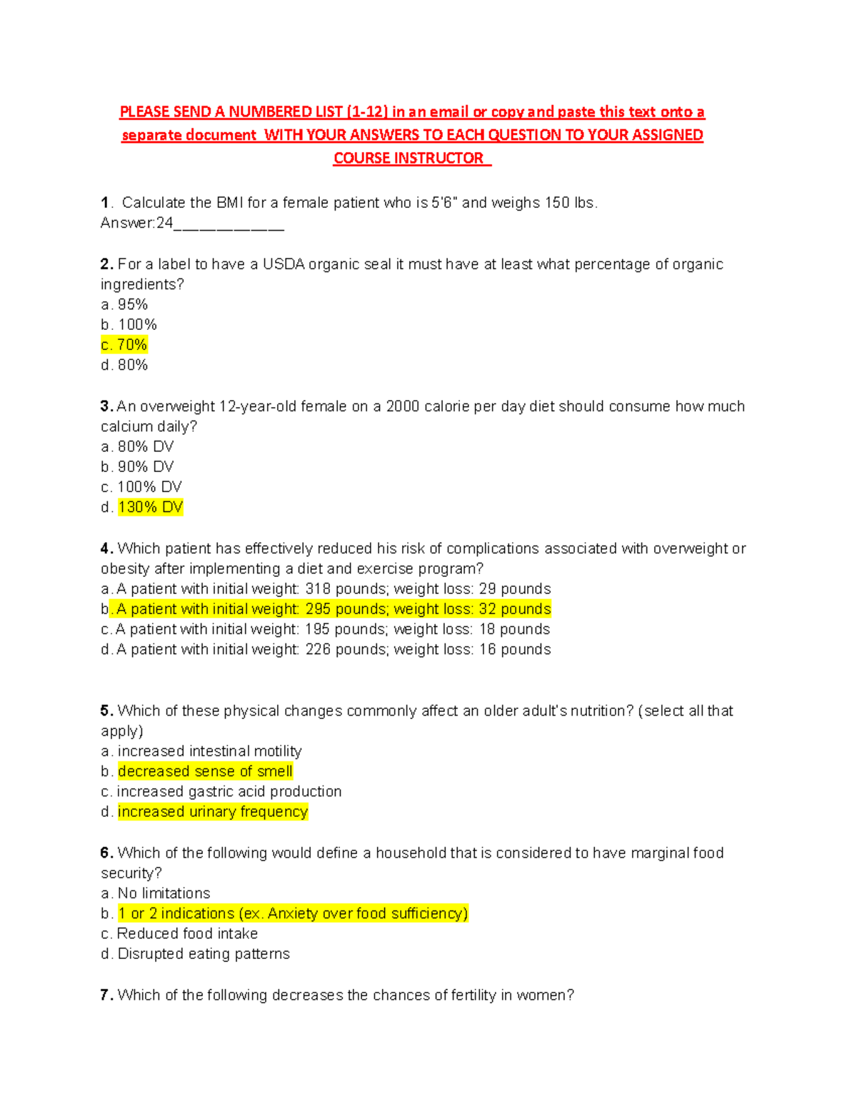 C787 Second Attempt Quiz PLEASE SEND A NUMBERED LIST 1 12 In An