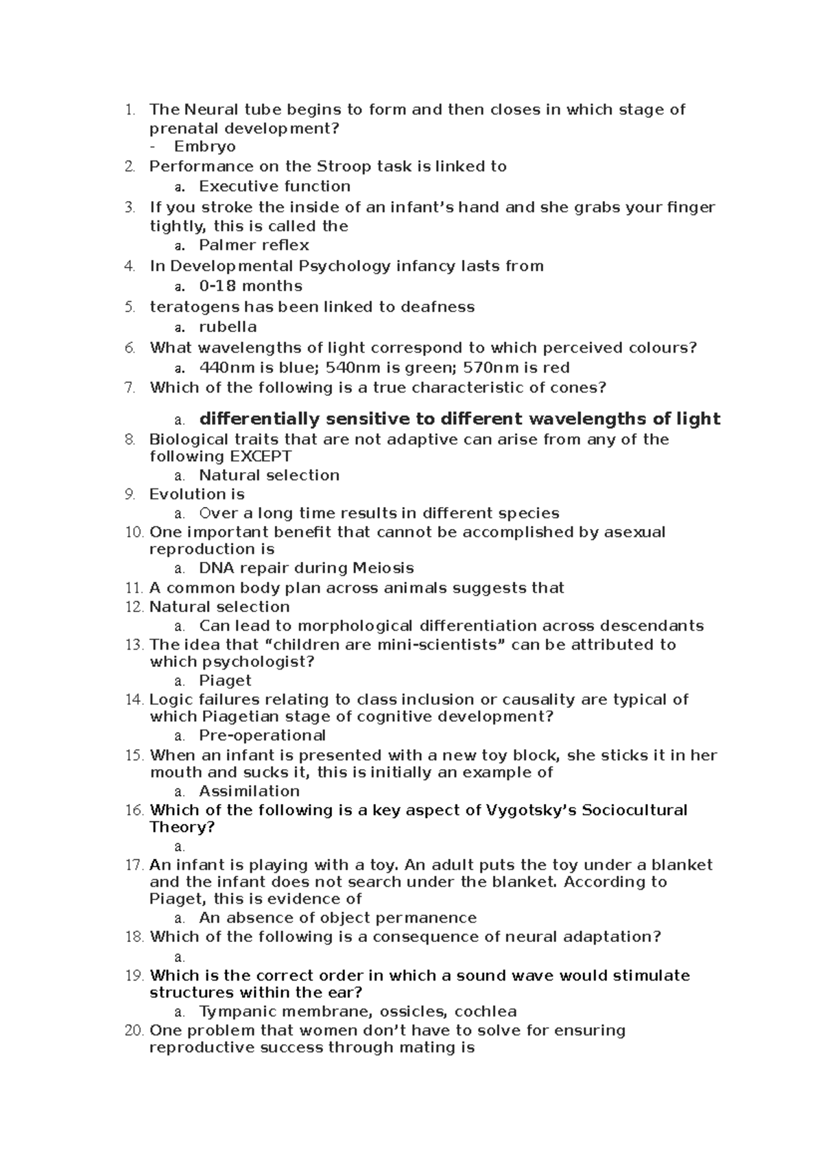 MCQ - practise mcq - 1. The Neural tube begins to form and then closes ...